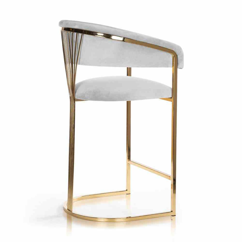 Elegancki szary hoker kuchenny do wyspy 70 cm MHH0-29